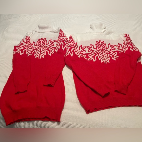 Sweaters | Red And White Snowflake Couple Matching Sweater Christmas ...